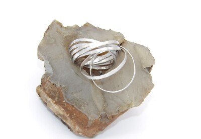 Hammered Hand Made.925 Sterling Silver Interlocking Seven Band Rolling ...