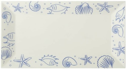 CAC China Atlantic Seashell American White Stoneware Rectangular ...