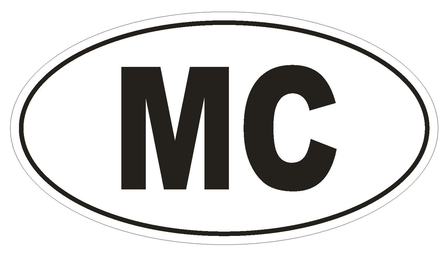 MC Monaco Country Code Oval Bumper Sticker or Helmet Sticker D1010 | eBay
