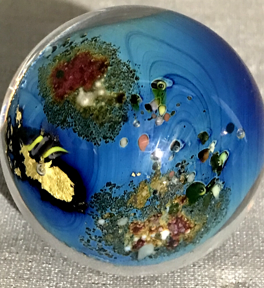 Vtg Josh Simpson PLANETOID MARBLE - Signed JS95 - Art Glass Sphere ...