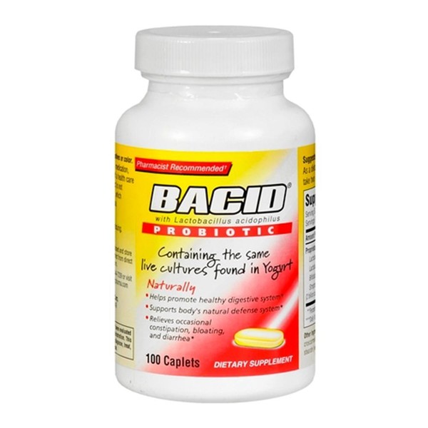 Bacid Probiotic Dietary Supplement Caplets 100ct 363736105068a2670 for ...
