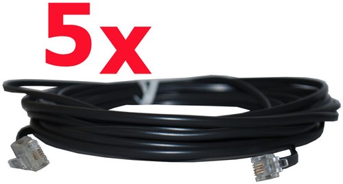 5x Rnis Téléphone / Câble Occidentale 3M Modularkabel RJ12-RJ45; 4 ...
