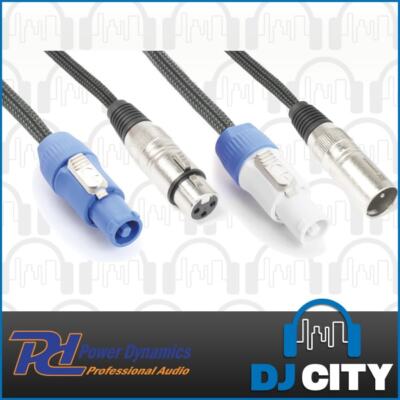 PowerCon 2m Combi Cable Power & DMX 3-Pin XLR Combo Power Dynamics ...