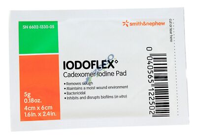 Iodoflex Cadexomer Iodine Pad Dressing 1.6" x 2.4" 5gm - Each | eBay