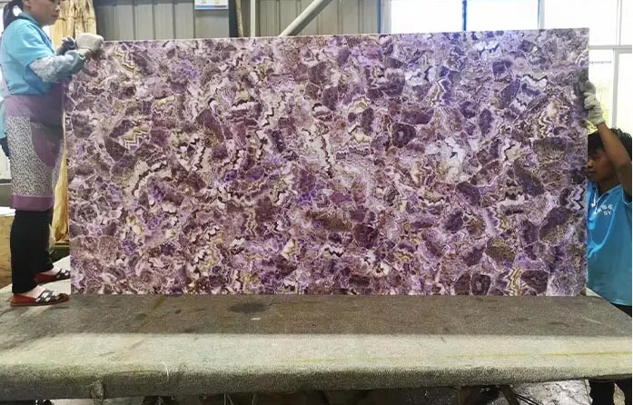 Natural Luxury Stone Marble Quartz Amethyst Worktop Purple Countertop ...