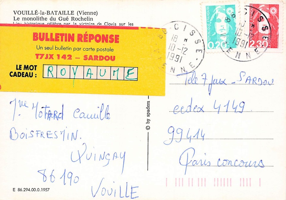 86 VOUILLE LA BATAILLE LE MONOLITHE DU GUE ROCHELIN | eBay