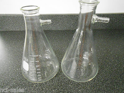 LOT OF 2 PYREX #5340 FILTER FLASK WITH TUBULATION 1000mL NO STOPPERS | eBay