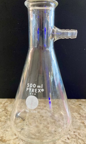 Corning PYREX 500mL Filter Flask w Sidearm Tabulation #5340-500 | eBay