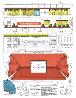 REPRINT - HOWARD JOHNSON'S RESTAURANT MODEL AND MENU - PROMOTIONAL ITEM ...