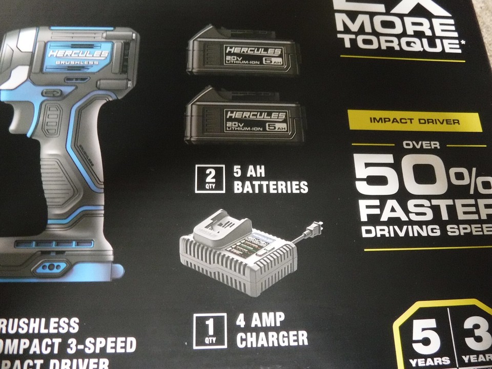 *NEW* Hercules 20V Brushless Cordless 2-Tool Combo Kit, HCB111-K | eBay