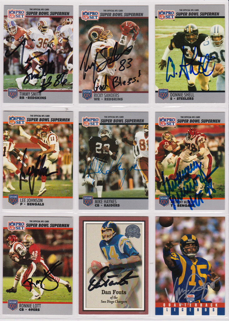 SIGNED DONNIE SHELL 1990 PRO SET SUPER BOWL SUPERMEN FOOTBALL CARD ...