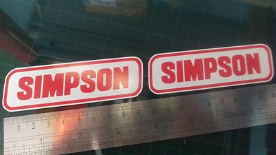 Simpson Decal Sticker x2 Moto GP helmet Red on White | eBay