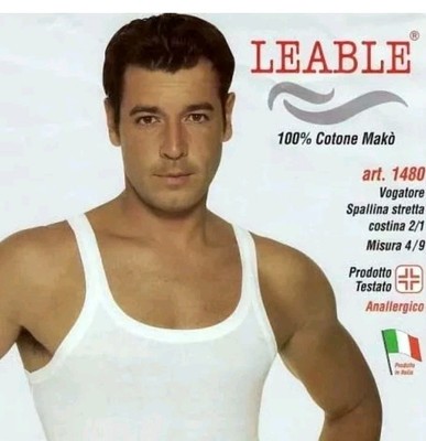 Men's Tank Top Leable-Map-FDB Narrow Shoulder in Pure Cotton Ribbed ...