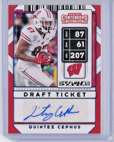 2020 Contenders Draft Picks Autograph #311 Quintez Cephus RC - Detroit ...