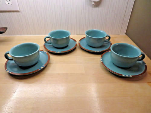 4 Dansk International Designs Mesa Stoneware Turquoise Teal Cup ...