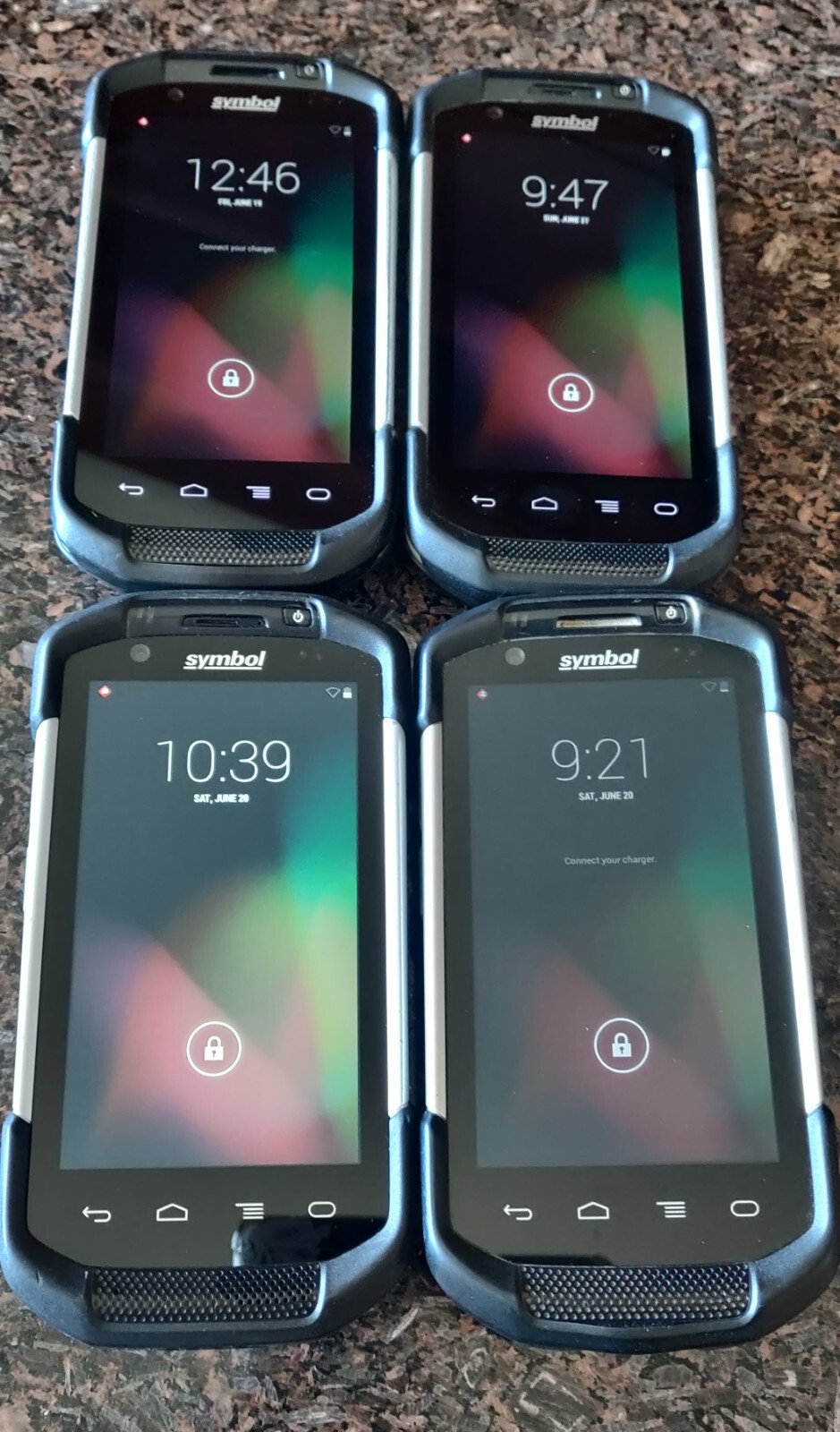 LOT OF 4 Zebra Symbol Motorola TC70 TC700H Touch Scanner w Battery FREE ...