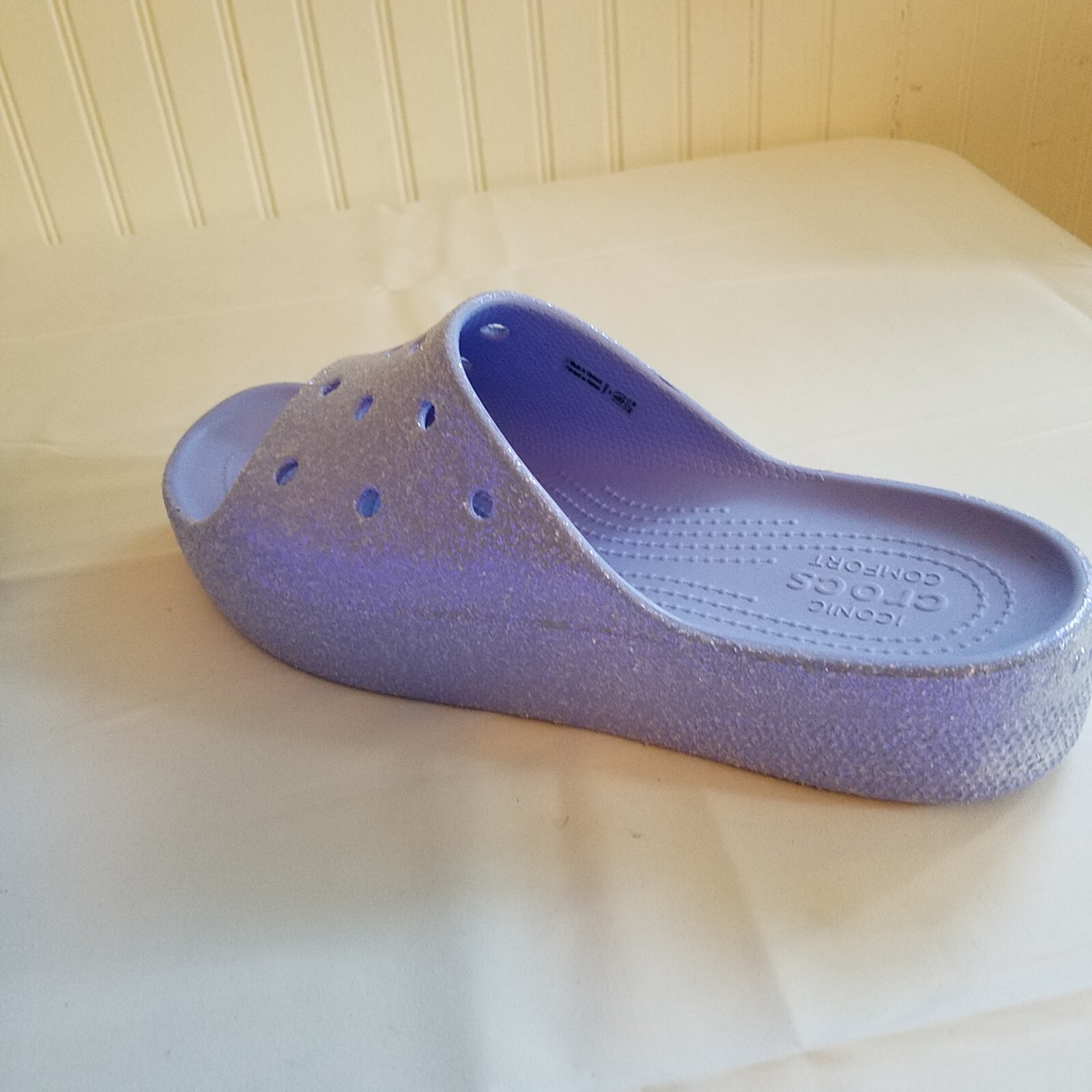 Crocs Classic Platform Glitter Moon Jelly Purple Slid… - Gem