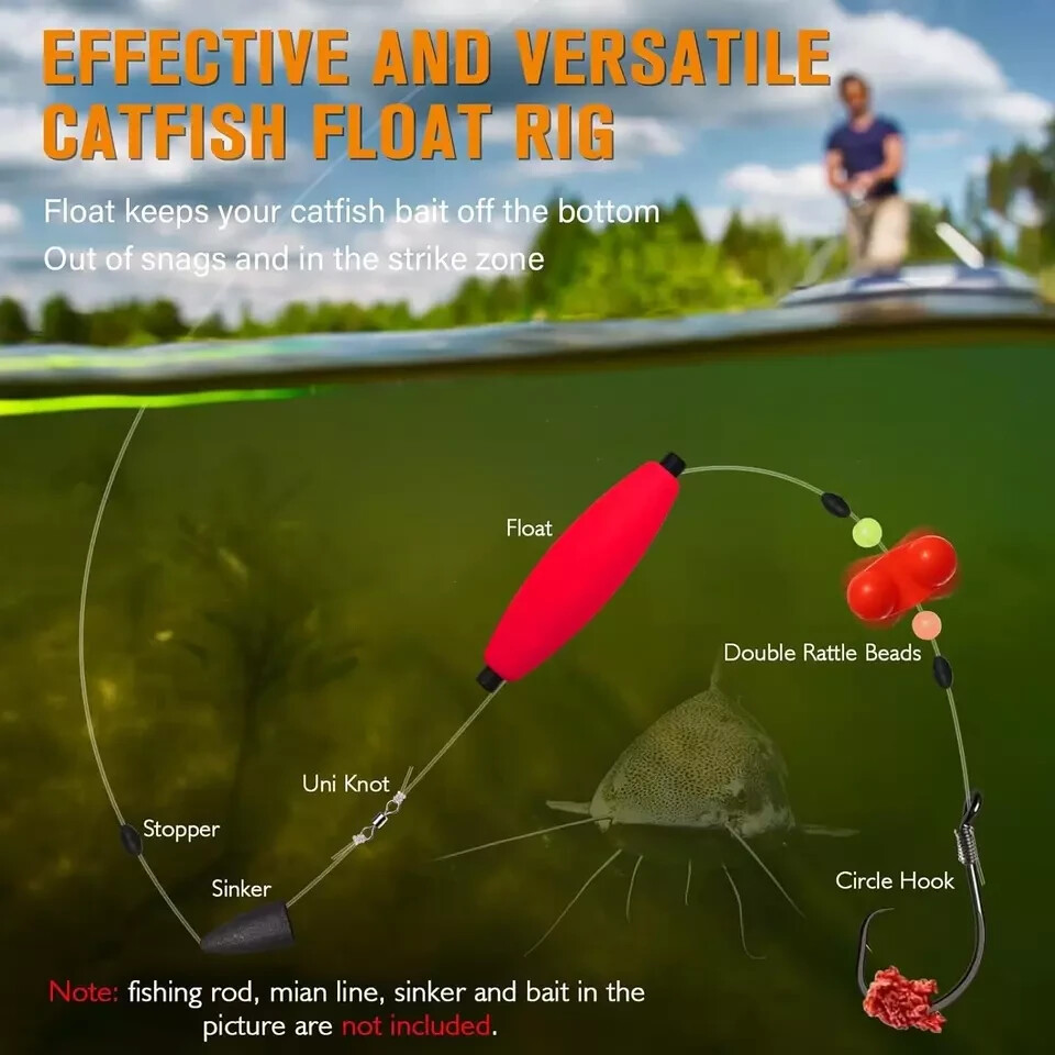 6PCS Catfish Rigs Catfish Float Rigs Catfishing Tackle Santee Rig ...