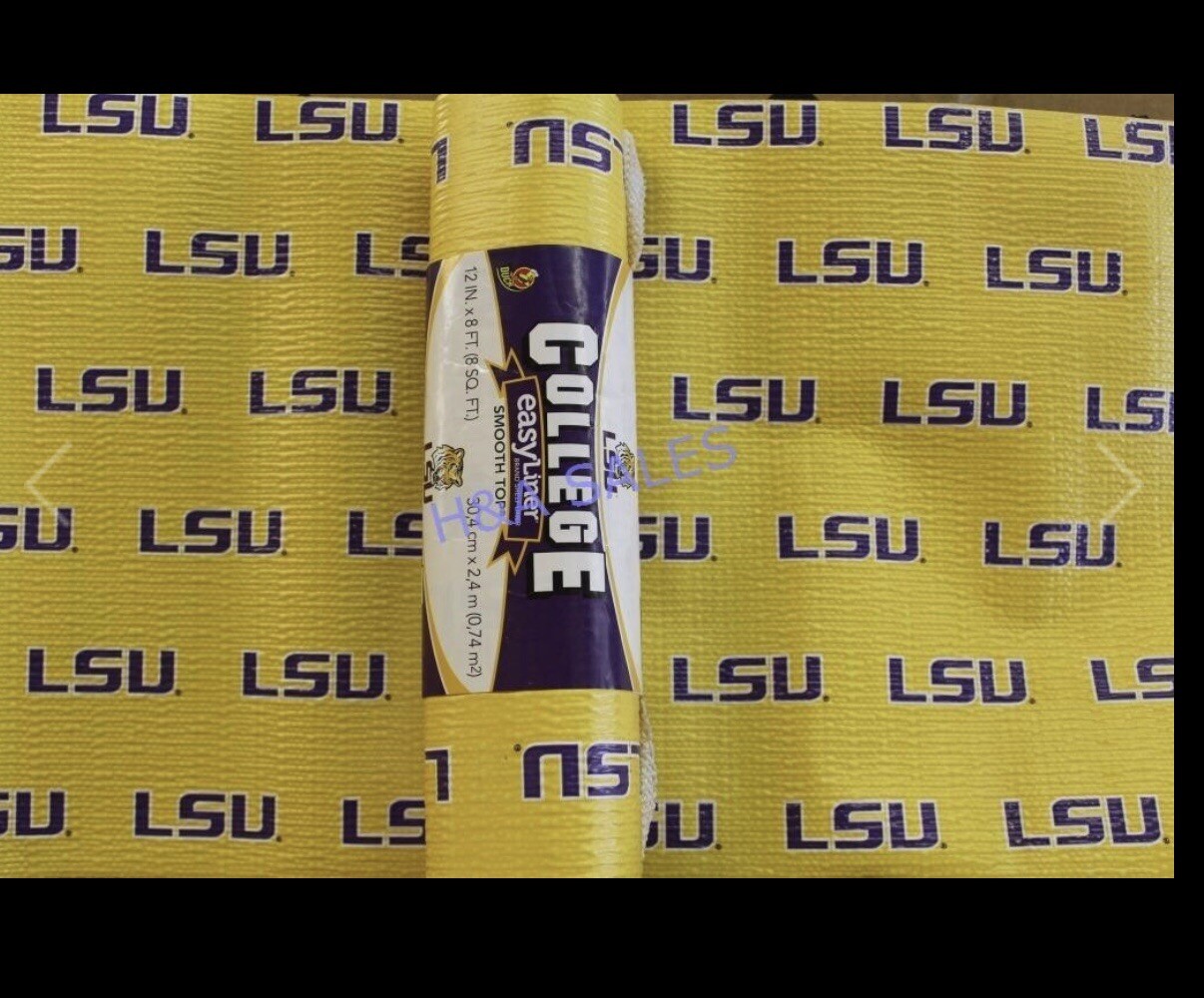 LSU NCAA LOUISIANA STATE UNIVERSITY SHELF DRAWER LINER 12in X 8ft Duck ...