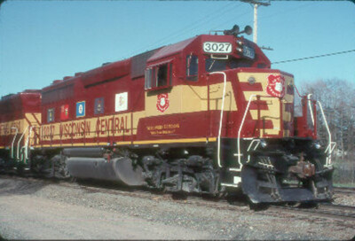 WC 3027 GP-40r "OUR RAIL HERITAGE" (WISCONSIN CENTRAL) Original Slide R ...