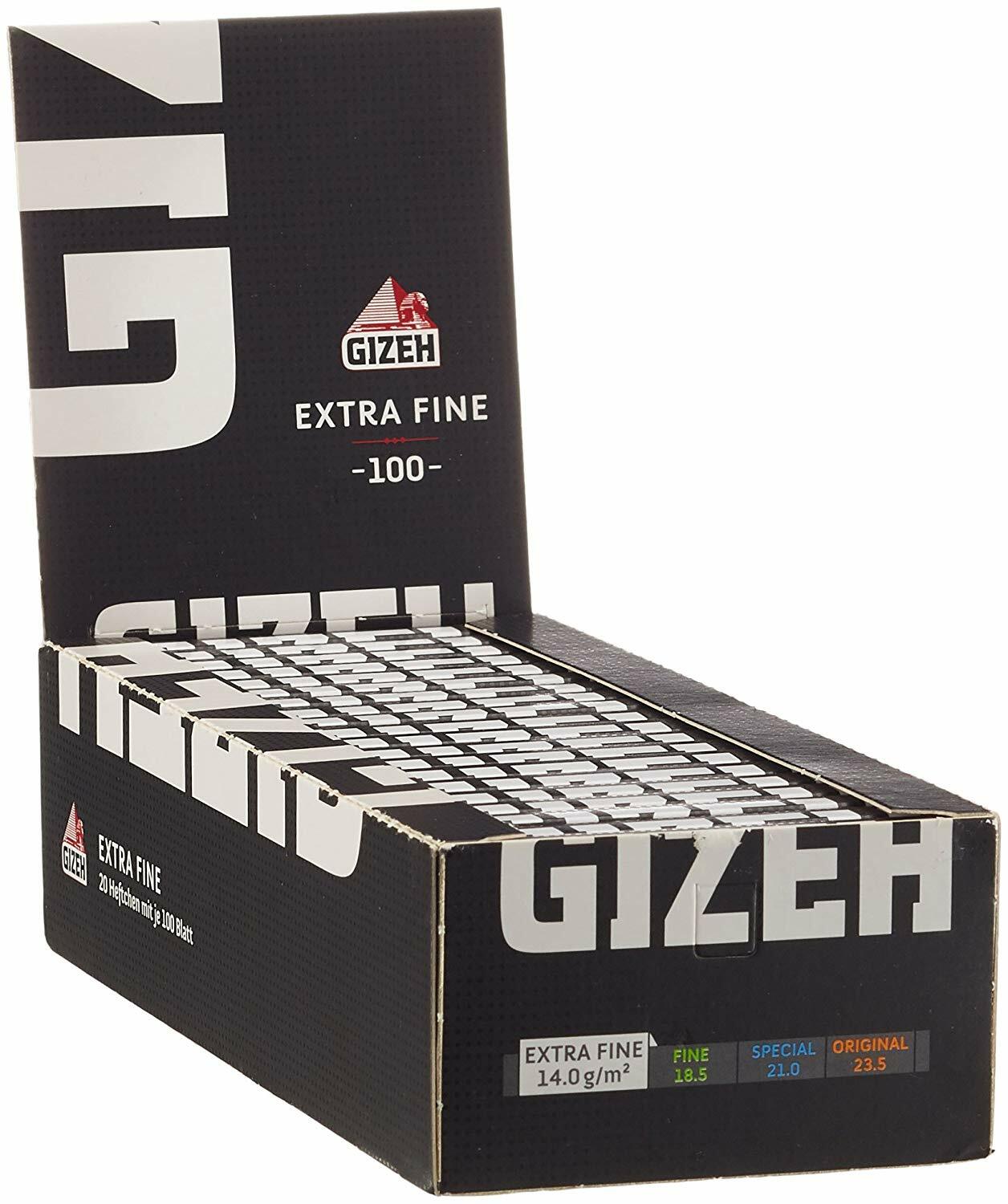 GIZEH Extra Fine Magnet 20er Box/100 Blatt Zigarettenpapier Papers ...