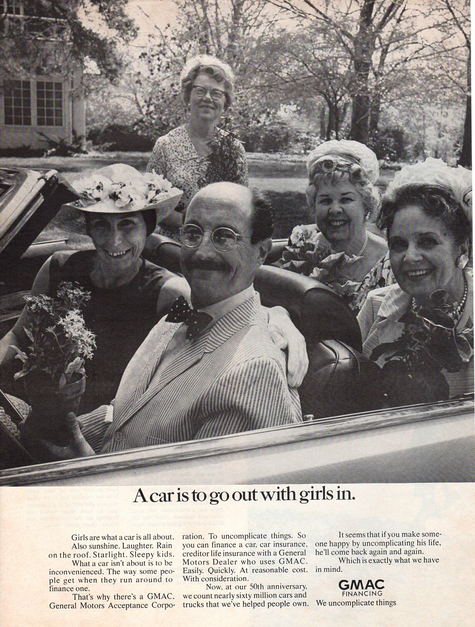 Vintage advertising print Car GM 1969 GMAC man Car is to Go Out with ...