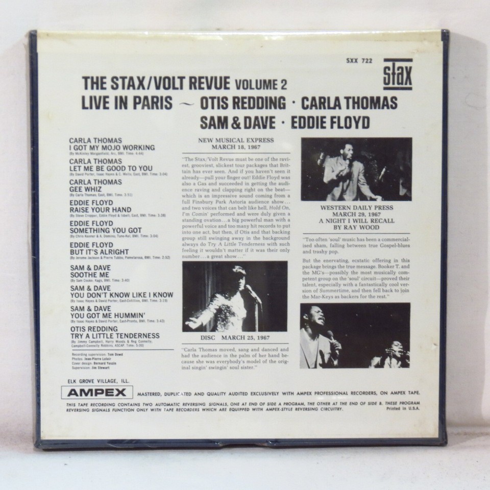 VARIOUS – Stax/Volt Revue Live In Paris Vol. 2 1967 3 ¾ ips R2R tape ...