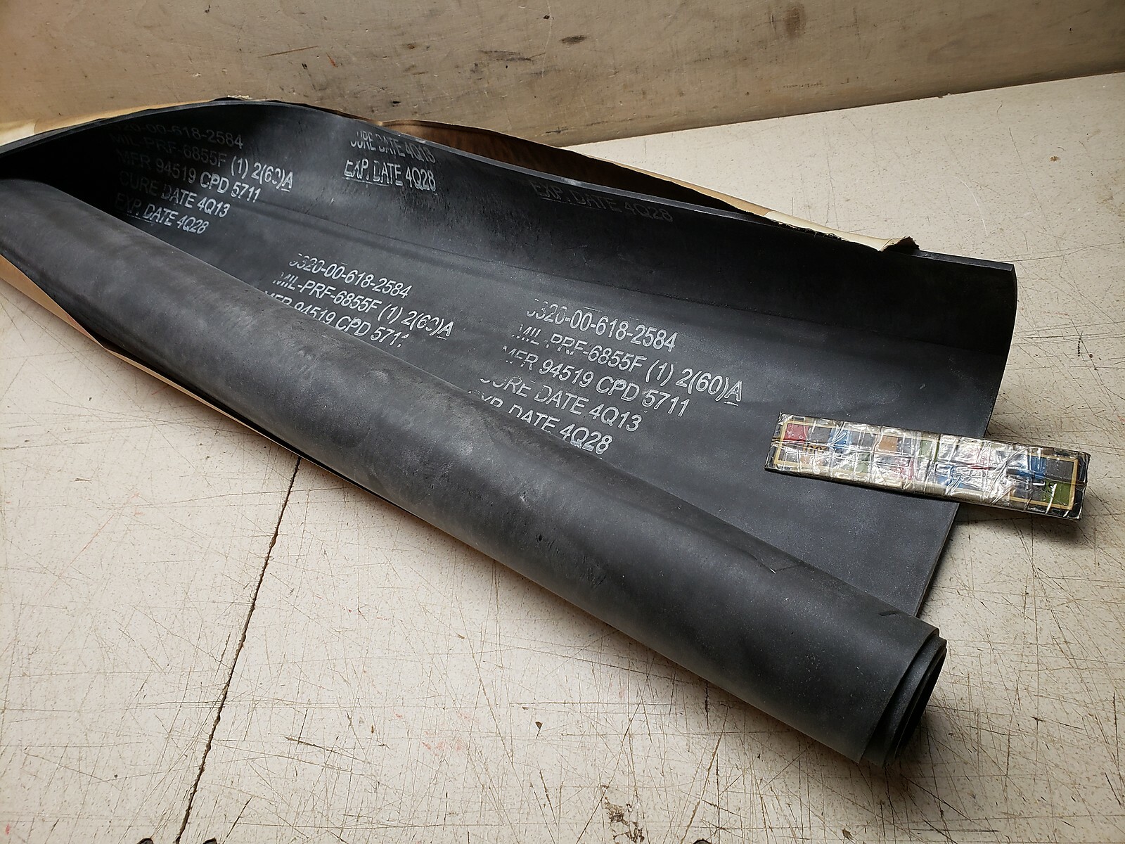 NOS Solid Rubber Sheet MIL-R-6855 1/8" x 36" x 36" 9320006182584 | eBay