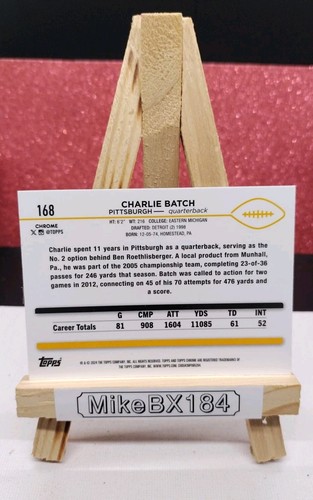 Charlie Batch 2024 Topps Chrome NEGATIVE #168 Pittsburgh Steelers | eBay