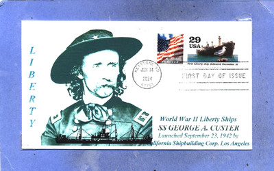 GEORGE ARMSTRONG CUSTER Ship Named Civil War, Union Cavalry Portrait ...