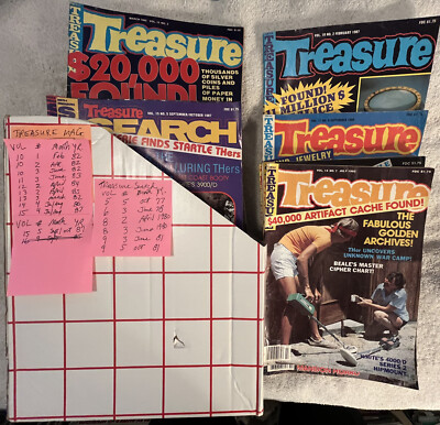 TREASURE SEARCH & TREASURE MAGAZINES LOT OF 16 1977 TO 1987 VERY GOOD ...