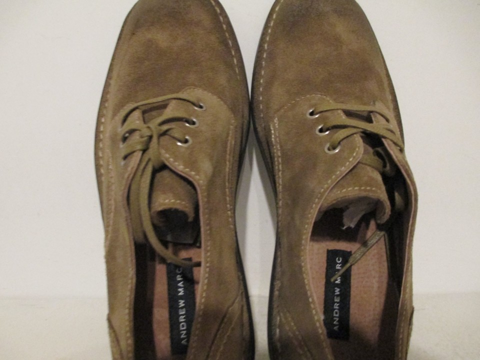 Andrew Marc Mens Dorchester Leather Oxford Shoes Sand Stone/Deep ...