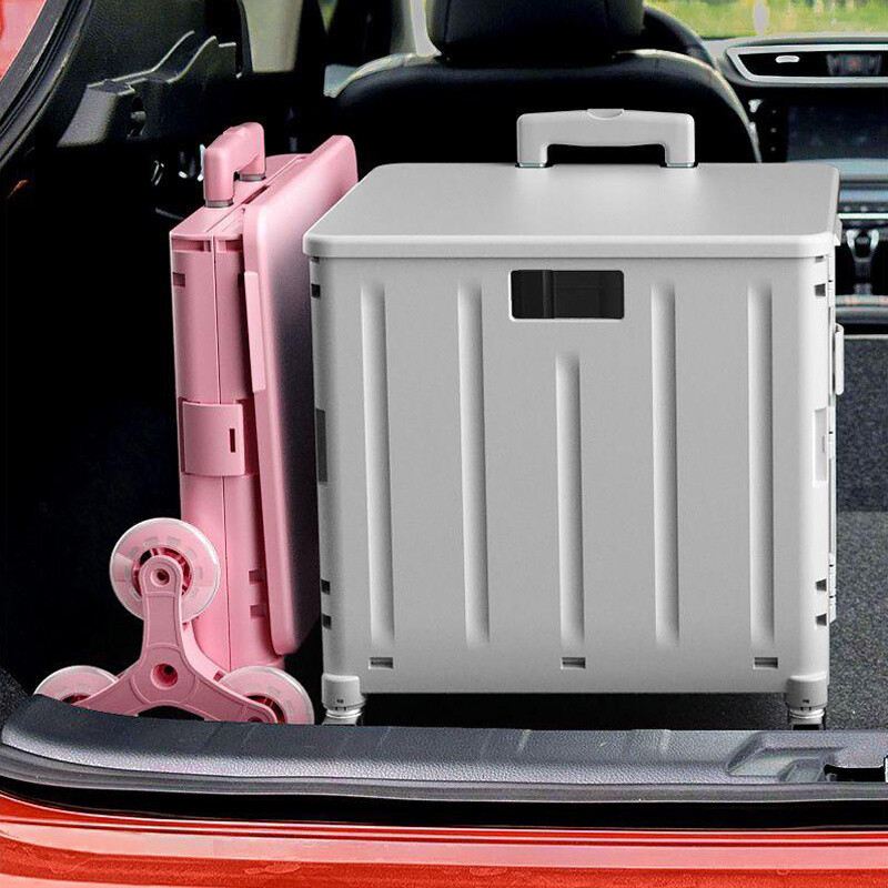 Collapsible Basket Box Folding Shopping Trolley Stair Climbing Crate ...