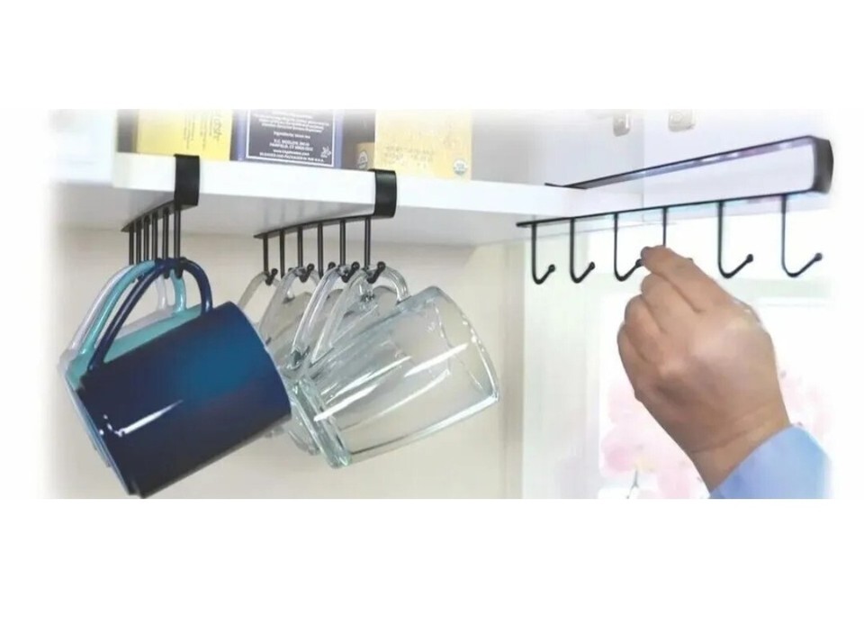 Nook Hooks Under Cabinet Hooks 2 Pack, Holds Mugs, Utensils, Coffee Cup ...
