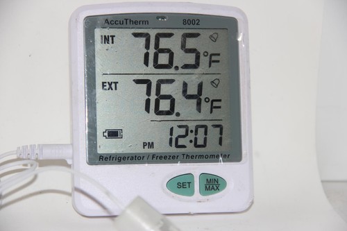 ACCUTHERM 8002 Refrigerator Freezer Thermometer and Temperature Data ...