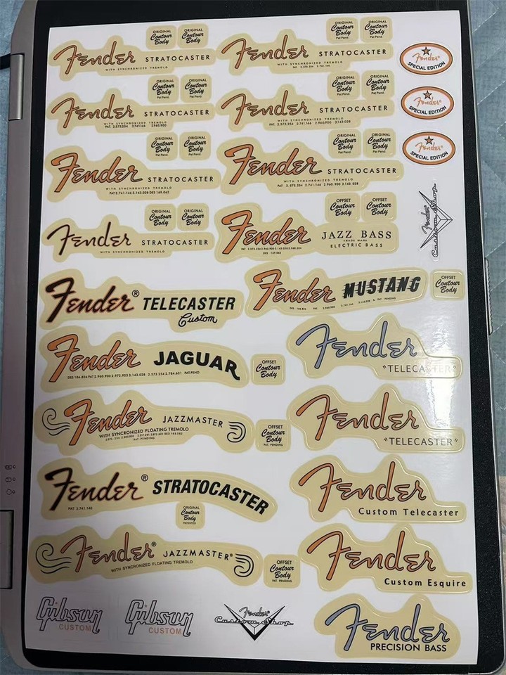 Discount ! Guitar neck sticker pvc material For FENDER STRAT TELE ...