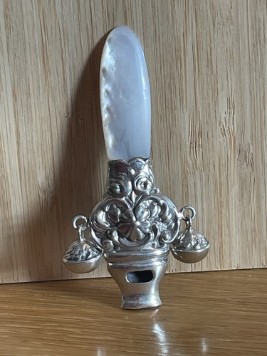 Vintage Solid Silver Baby’s Rattle Teether With Whistle | eBay