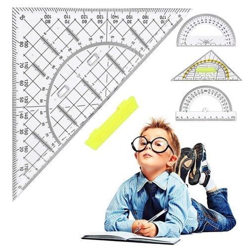 Plastic Set Square Transparent Scale Ruler Triangle Ruler Students Gift ...