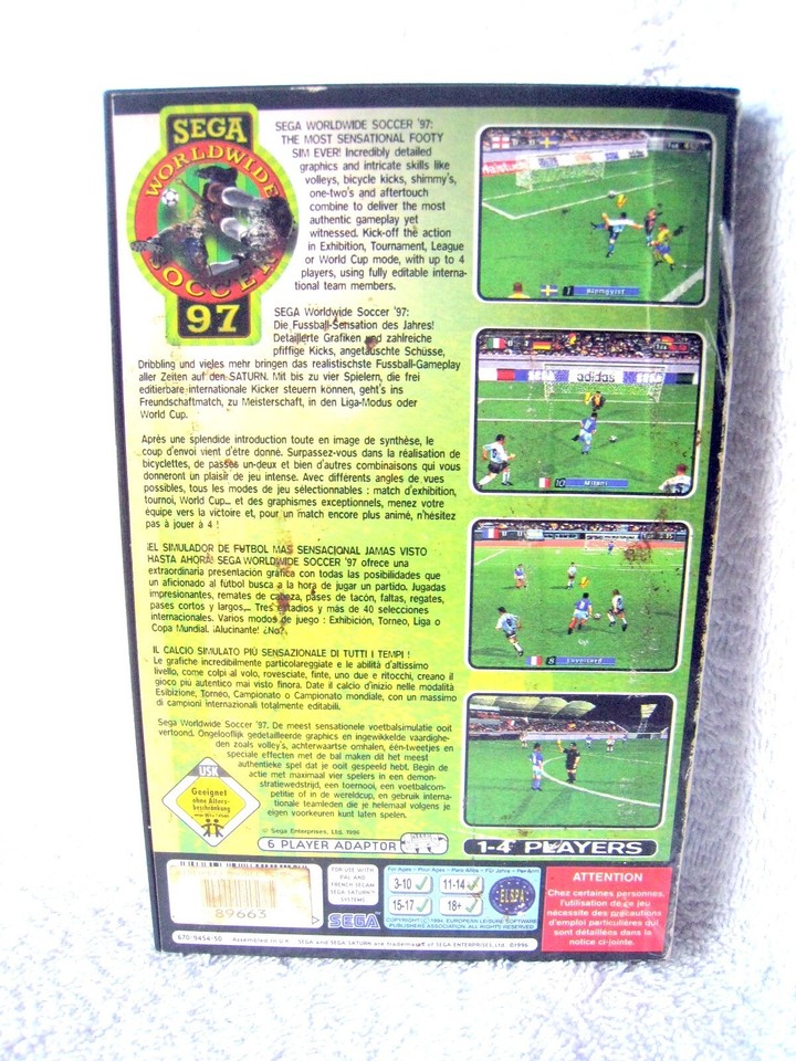 Sega Saturn Video Game - Sega Worldwide Soccer 97 | eBay Australia