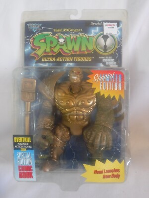 VTG McFarlane Spawn GOLD OVERTKILL Figure Special Edition + COMIC BOOK ...
