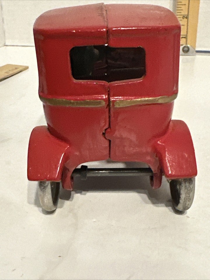 Vintage Red Model T Touring Car With Driver Inside Spoke Wheels | eBay