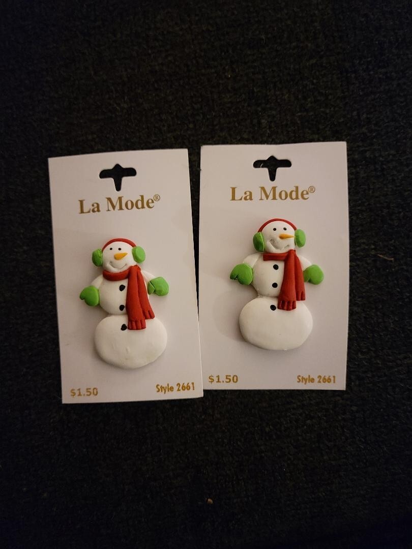 La Mode Buttons - Snowman 1 pc. 2 Packages | eBay
