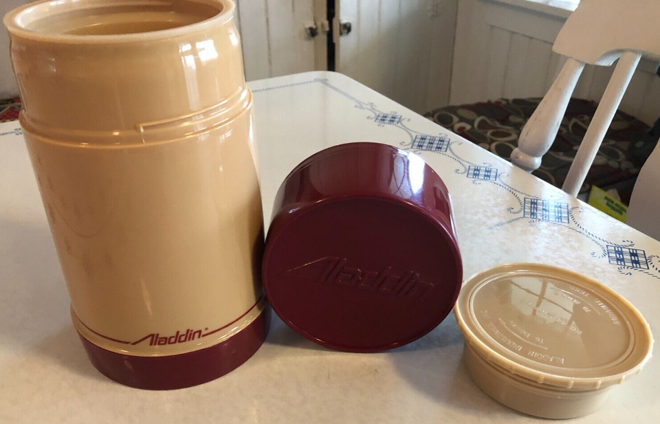 Aladdin Thermos, Cup, & Stopper 1 Pint Wide Mouth, Tan 240, 44, 040A ...