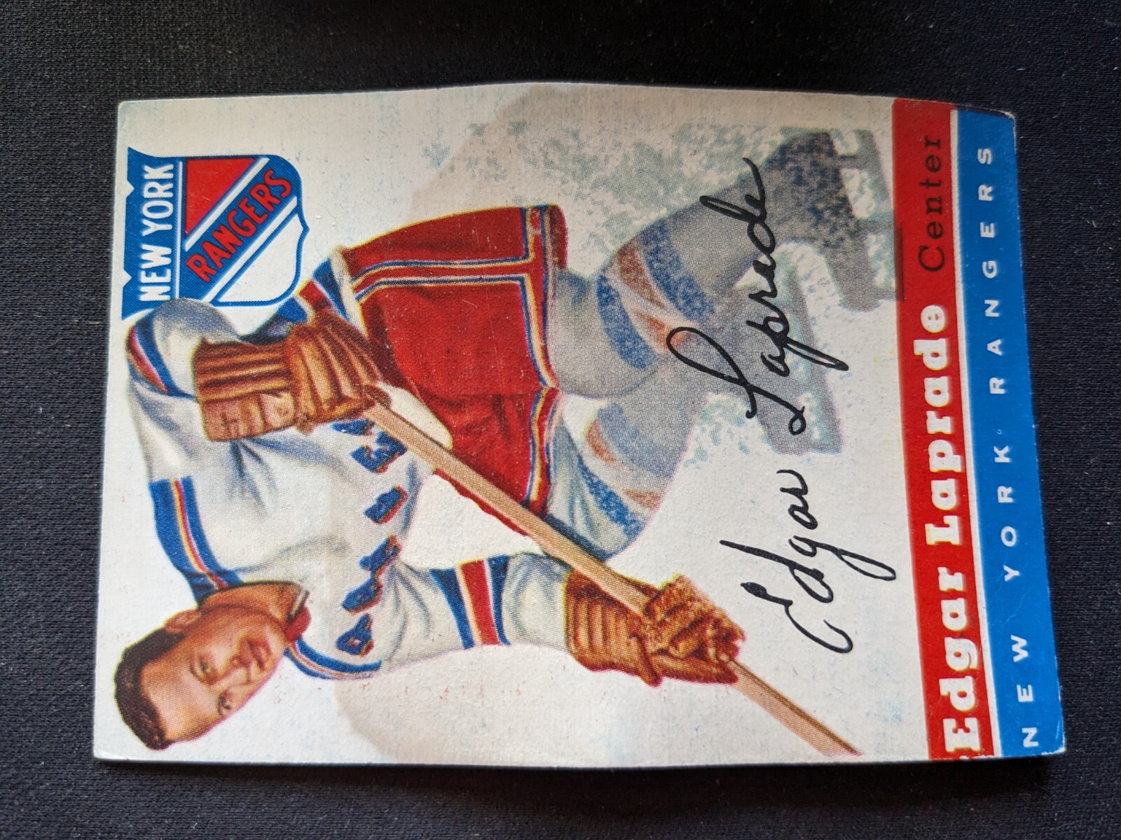1954-55 Topps Hockey Card # 56 Edgar Laprade (HOF) - New York Rangers ...