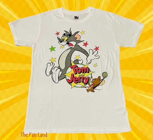 New Tom and Jerry Hanna Barbera Drum Boom White Men's Vintage T-Shirt ...