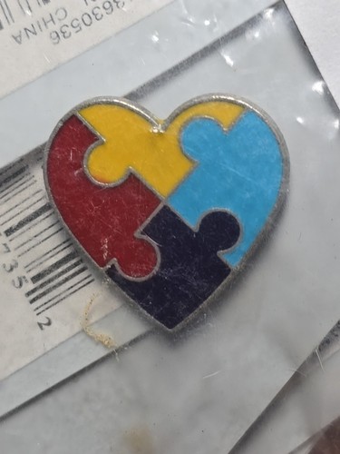 12 Pack Autism Awareness Heart Pins 1" Puzzle Piece - NEW | eBay