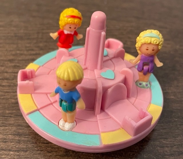 Polly Pocket Teeter Totter & Merry Go Round Pals Complete PLUS Throne ...