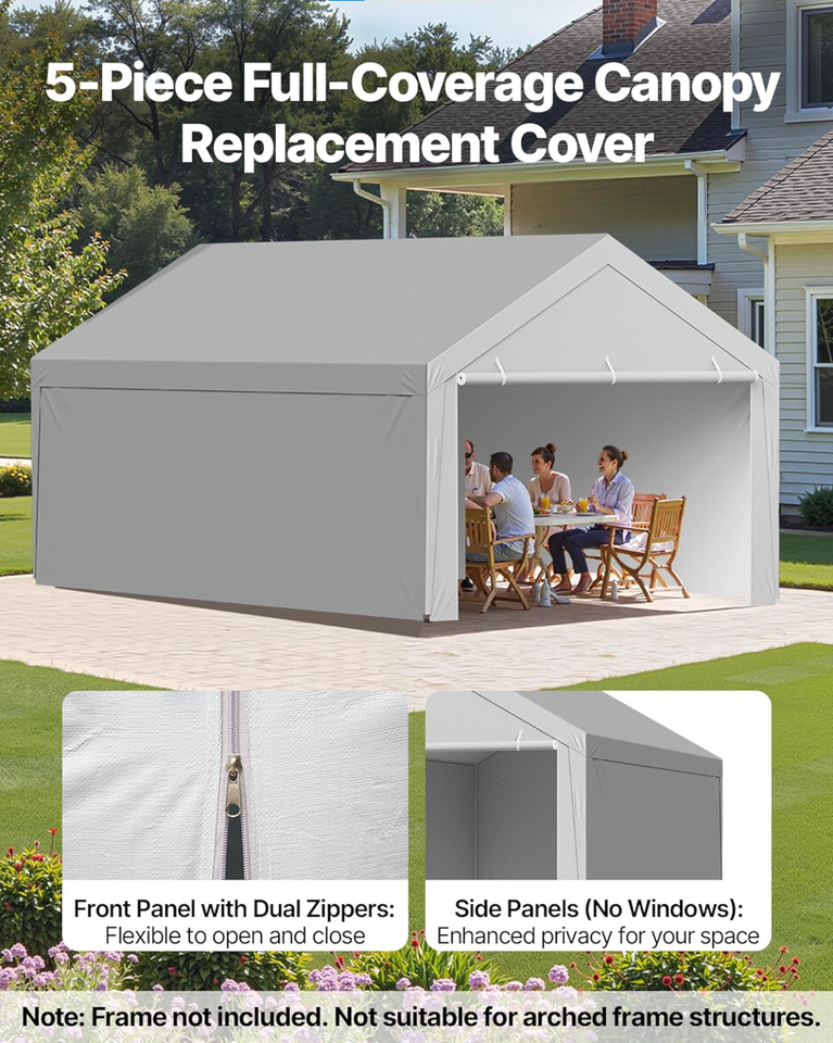 Carport 12x20ft Heavy Duty Car Tent, Portable Garage Canopy Storage ...