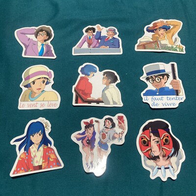 Ghibli Anime The Wind Rises Vinyl Stickers (9 PACK) Matte Laminated ...