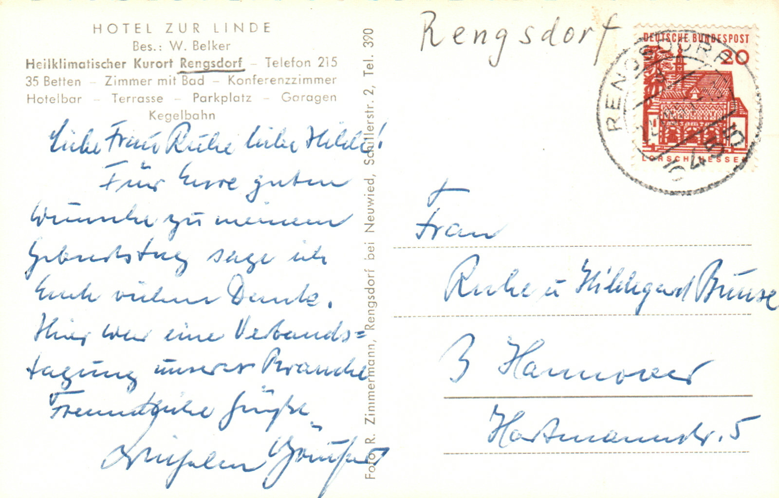 Ak* Rengsdorf - Hotel zur Linde (AB)20584 | eBay.de